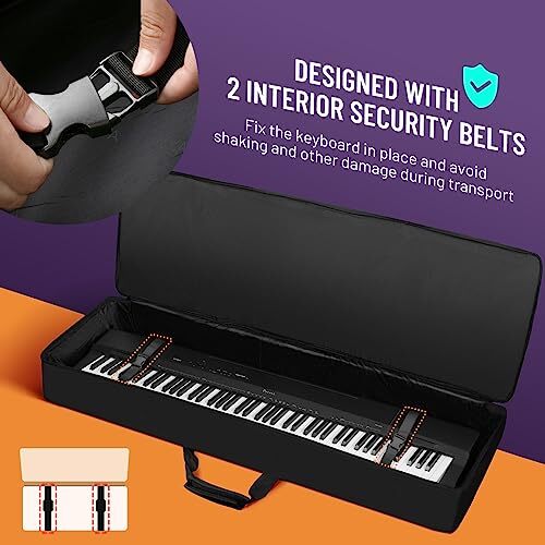 88 Key Keyboard Case Electric Keyboard Piano Gig Bag w/ Handles ...