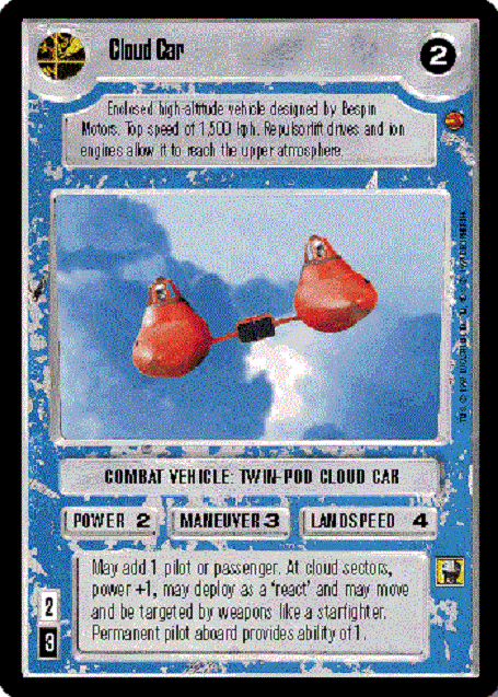 Cloud Car x4 Star Wars CCG Cloud City NM swccg | eBay