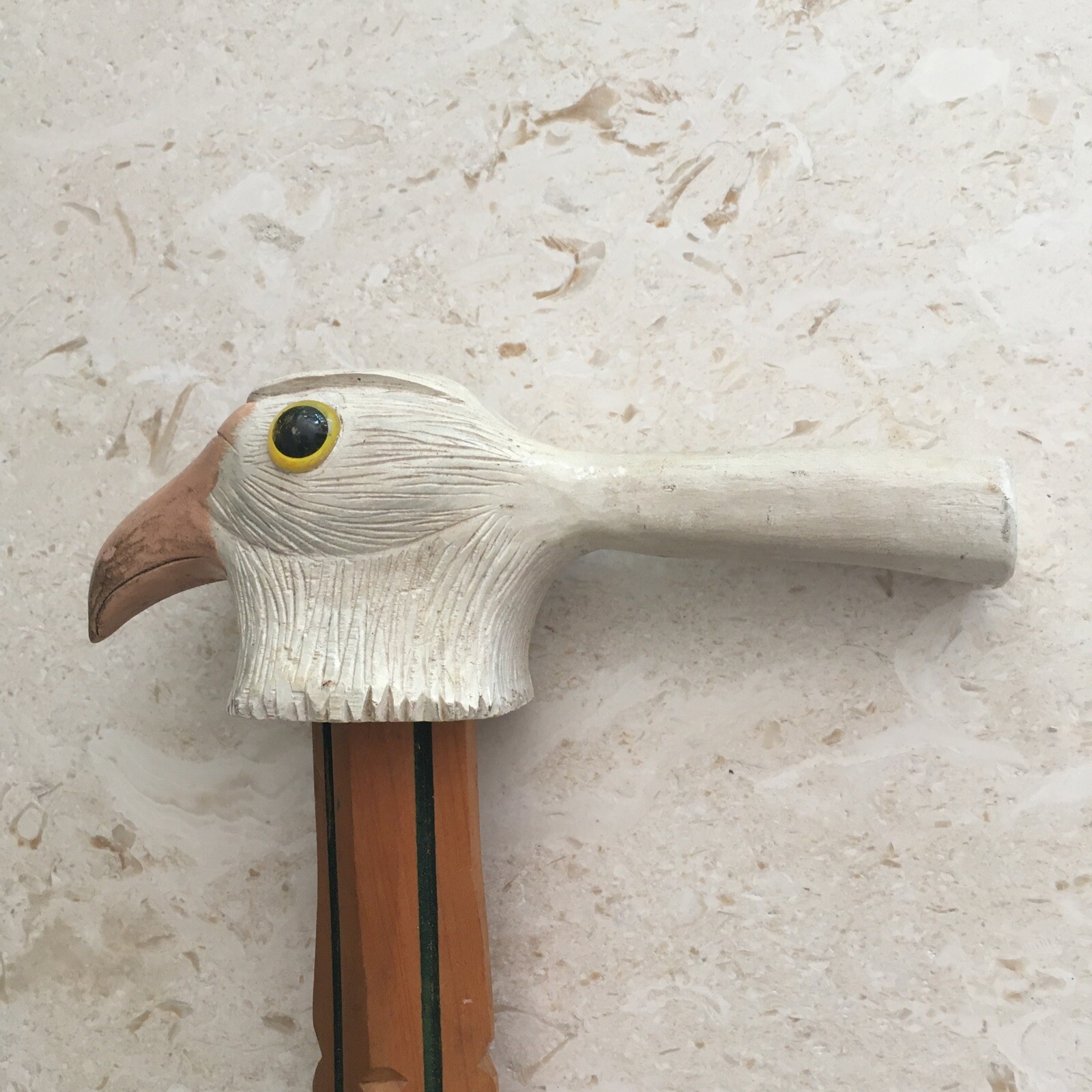 Vintage Carved Wood Bird Handle Walking Stick / Cane… - Gem