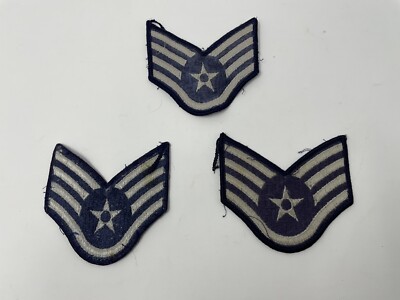 U.S.A.F. Embroidered Silver on Blue Service Stripes ~ E-5 Staff Sgt | eBay
