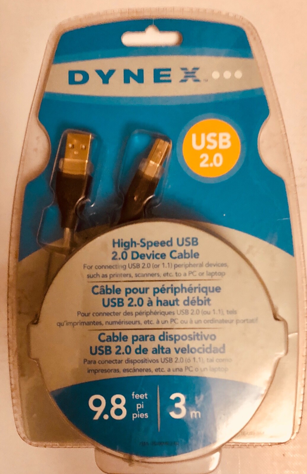 DYNEX High speed USB 2.0 Device Cable~9.8 feet/3m~NEW Factory Sealed | eBay