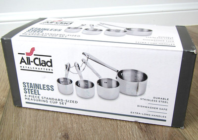 NEW ALL-CLAD STAINLESS STEEL 4 PIECE STANDARD SIZE MEASURING CUP SET | eBay
