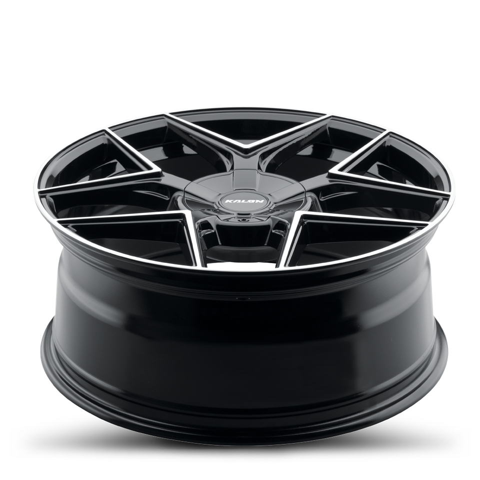 Kalon Wheels 201 Falcon 17x7.5 +38 Gloss Black & Machined 5X100 5X114.3 ...