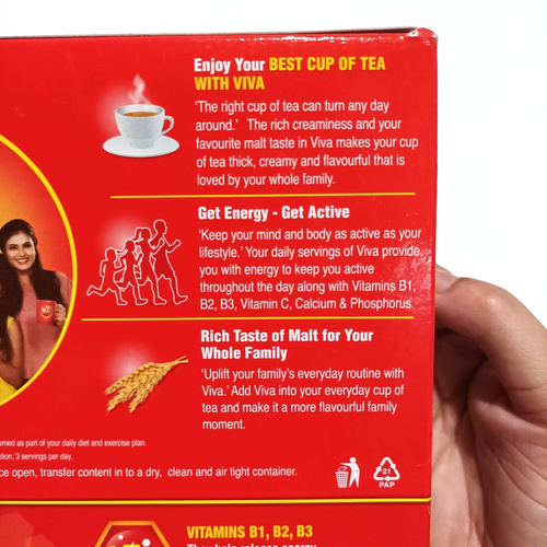 Viva Milk Powder Energy Food Drink Pack 14oz (400g) Malt Tea Ceylon ...