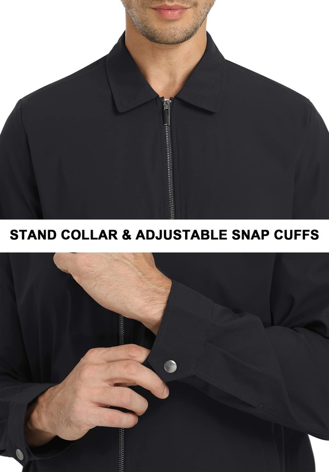 Men's Thin Spring Jacket Full-Zip Lightweight Bomber Jacket Casual ...