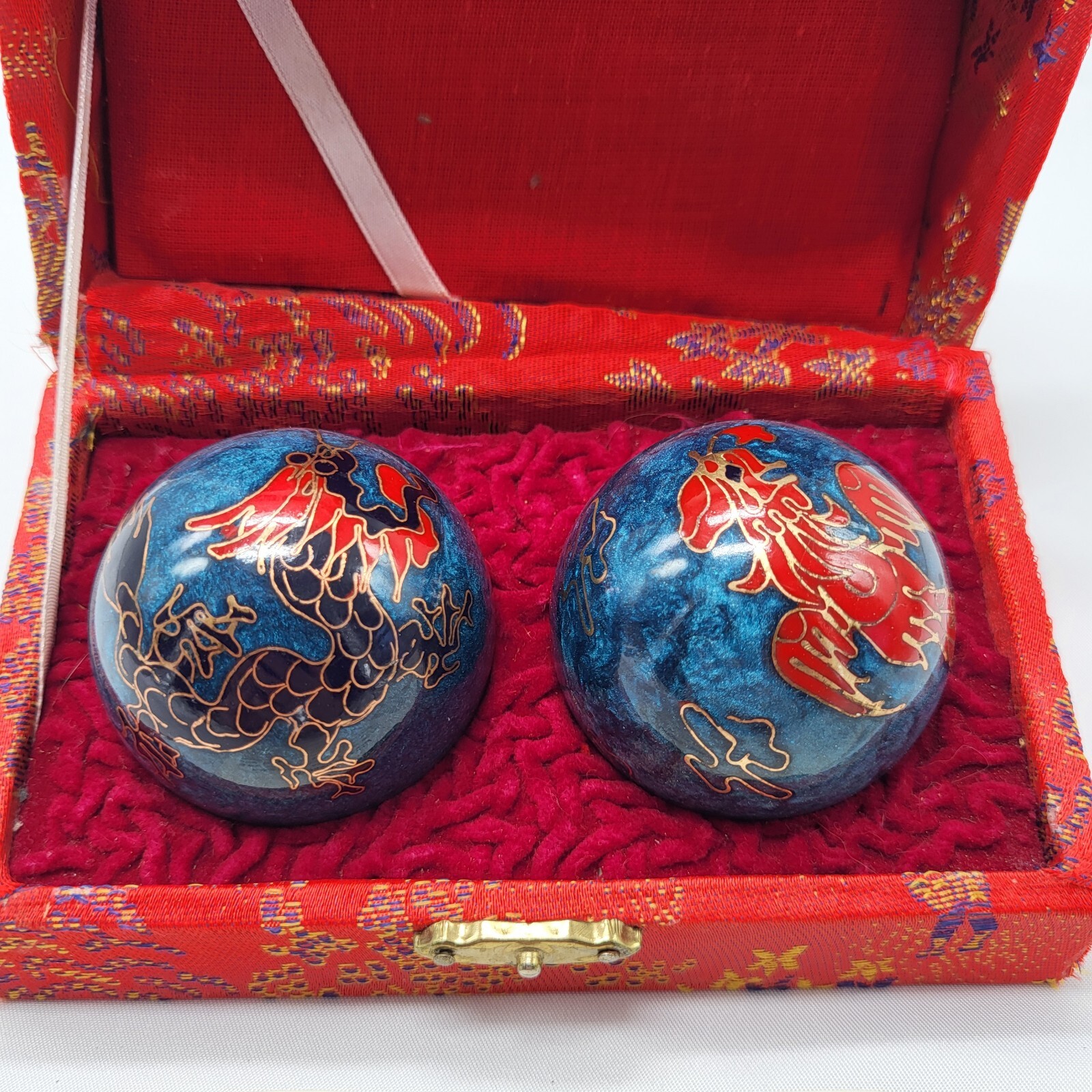 Hebei Baoding Iron Balls - Set Of 2 - Jingluo - Vintage - 1985 - W/Case ...