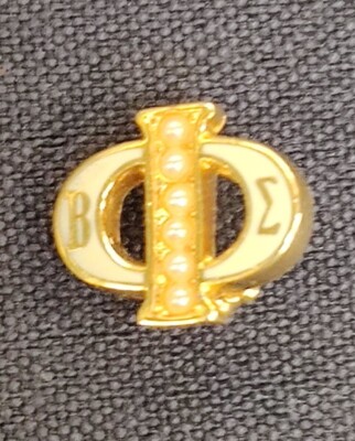 Beta Sigma Phi Gold Tone & White Pin Lapel Pin Pledge Pin P575 | eBay