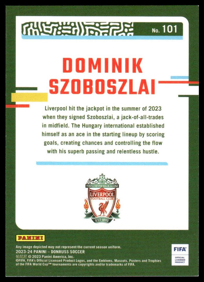 Dominik Szoboszlai 2023-24 Donruss Soccer Silver Cubic Foil Card #101 ...