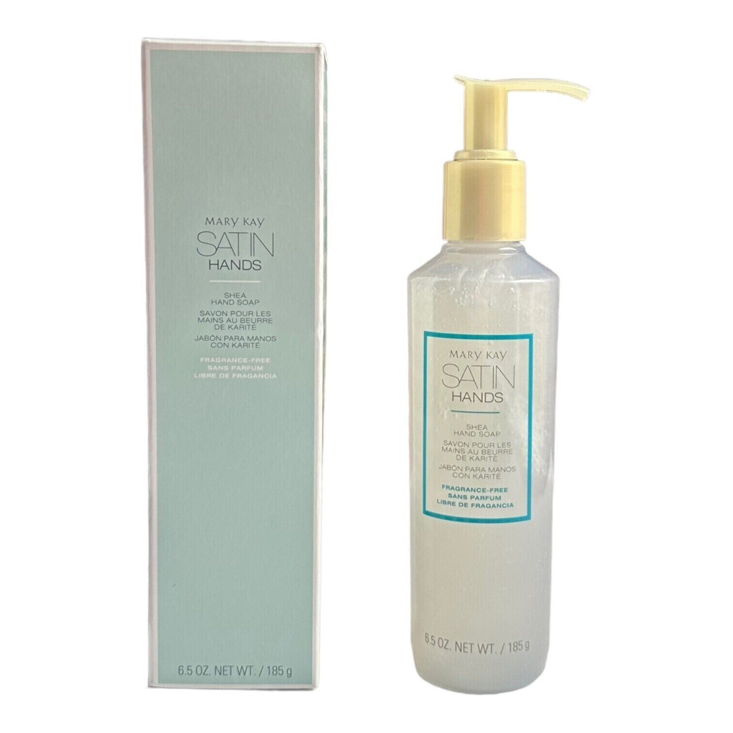 MARY KAY Satin Hands Shea Hand Soap Fragrance Free Hand Soap 6.5oz NEW ...