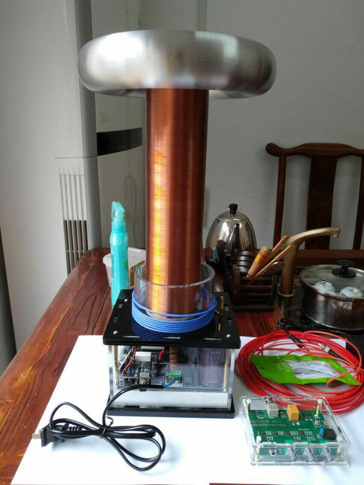 Big 220V Tesla electric coil induction arc music Tesla coil big pulse ...