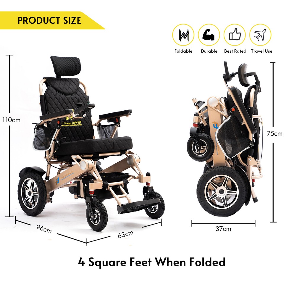Fold And Travel Manual Recline Electric Lightweight Power Wheelchair | eBay