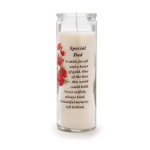 Graveside Memorial Candle Sentiment Verse Ornament Red Poppy - Special ...