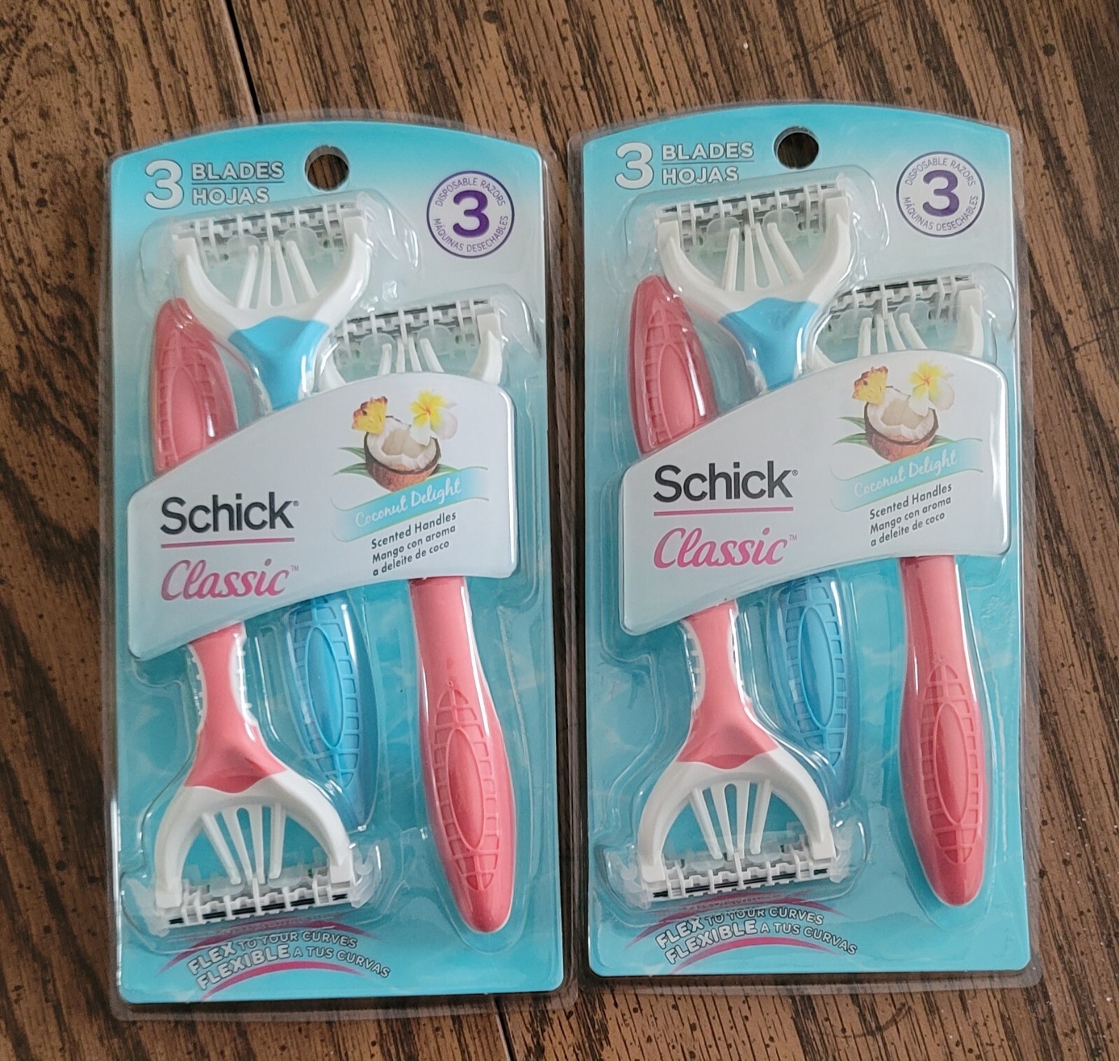 SCHICK Classic Razors For Womens Coconut Delight Scent 6 Ladies Razors ...