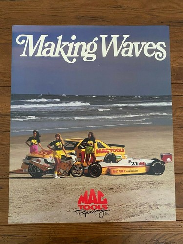1991 MAC Tools Calendar Poster Making Waves Racing Nascar Formula 1 ...