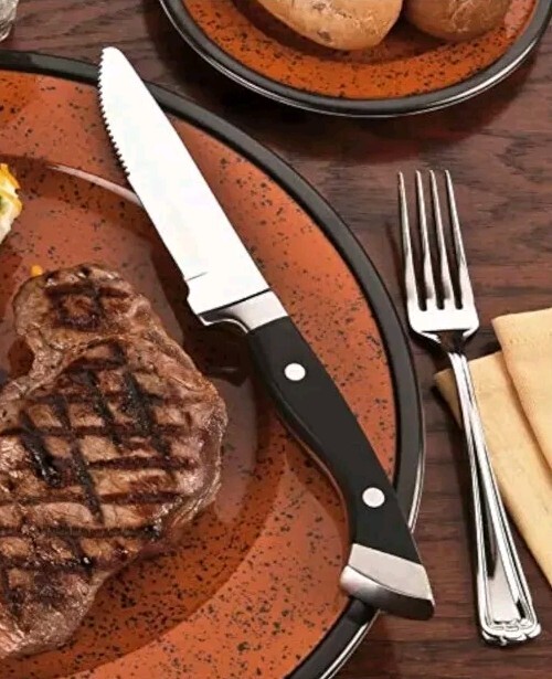 12 LONGHORN STEAKHOUSE STEAK KNIVES With Longhorn Logo Heavy Premium ...