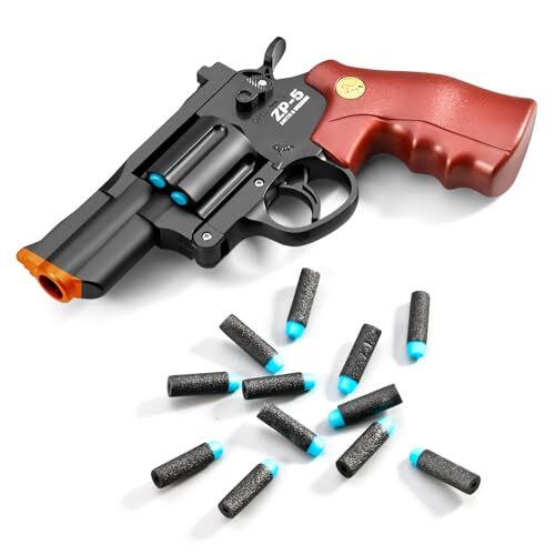Safe Toy Fake Model Revolver for Boy with Ejecting Shell Soft Bullets ...
