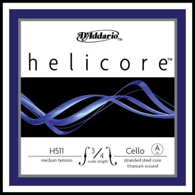D'Addario Helicore Cello Single A String 3/4 Scale Medium Tension H511 ...