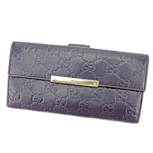Gucci Wallet Purse Guccissima Black Gold Woman unisex Authentic Used ...