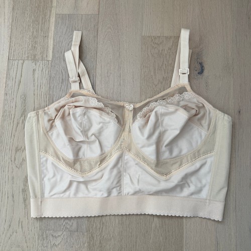 Goddess Womens Longline Bra Sz 50C Beige GD1304 Full Coverage Soft Cup ...
