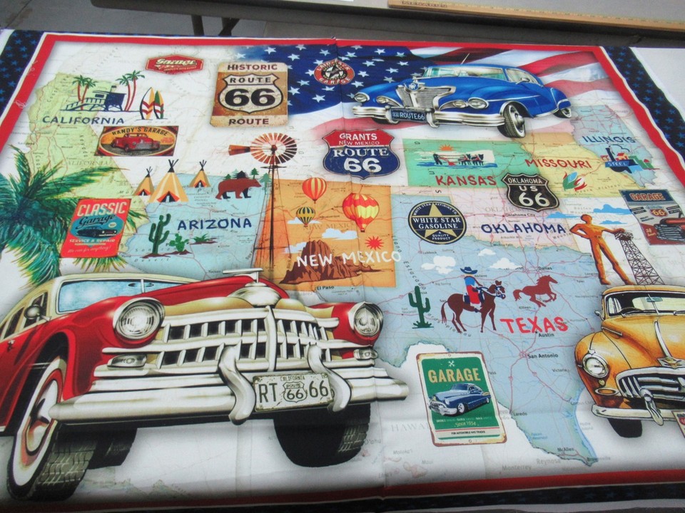 Michael Miller quilt-craft fabric ROUTE 66 bundle 6 styles x 1 yd ea ...