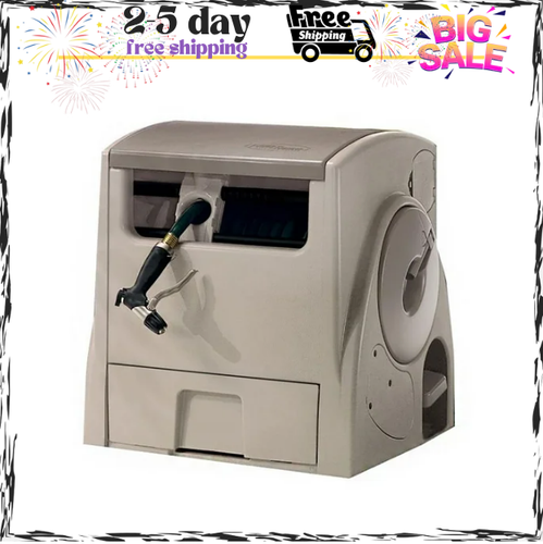 Suncast 100 ft. POWERWIND® Auto Power Rewind Hose Reel, Light Taupe | eBay