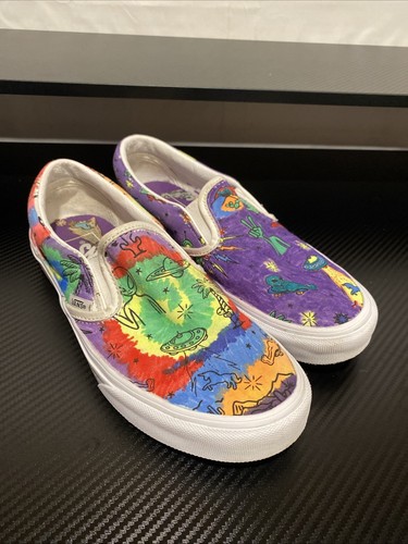 Vans Custom Unidentified U-Paint UFO White Skate Shoes Women's 8 Men's ...