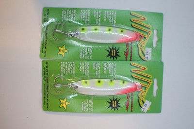 2 MICHIGAN STINGER NITRO GLOW IN DARK MAGNUM 4.75" SPOON "SNOW SNAKE ...