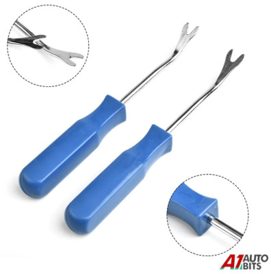 2 Pcs Car Door Panel Remover & Interior Trim Clip Popper Pry Bar Tool ...