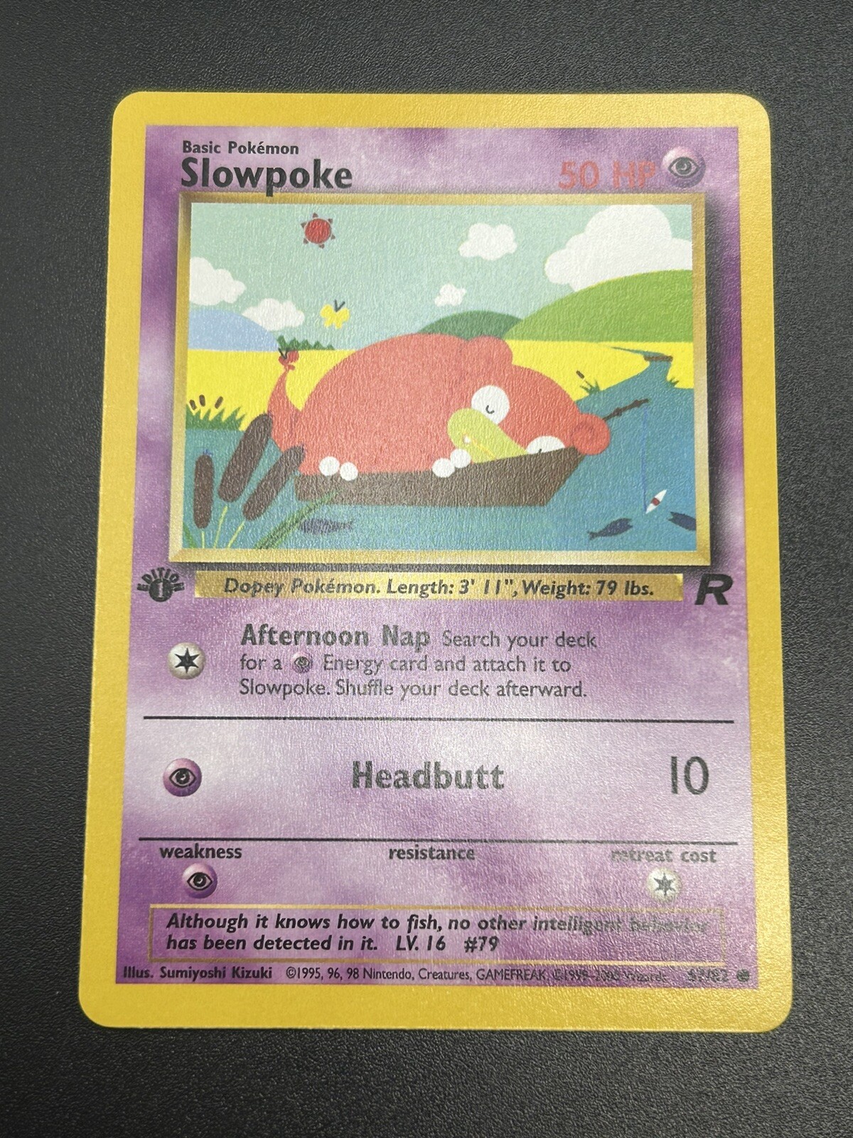 SLOWPOKE Pokemon Card - WOTC - 1st Edition - Team Rocket - 67/82 - LP ...