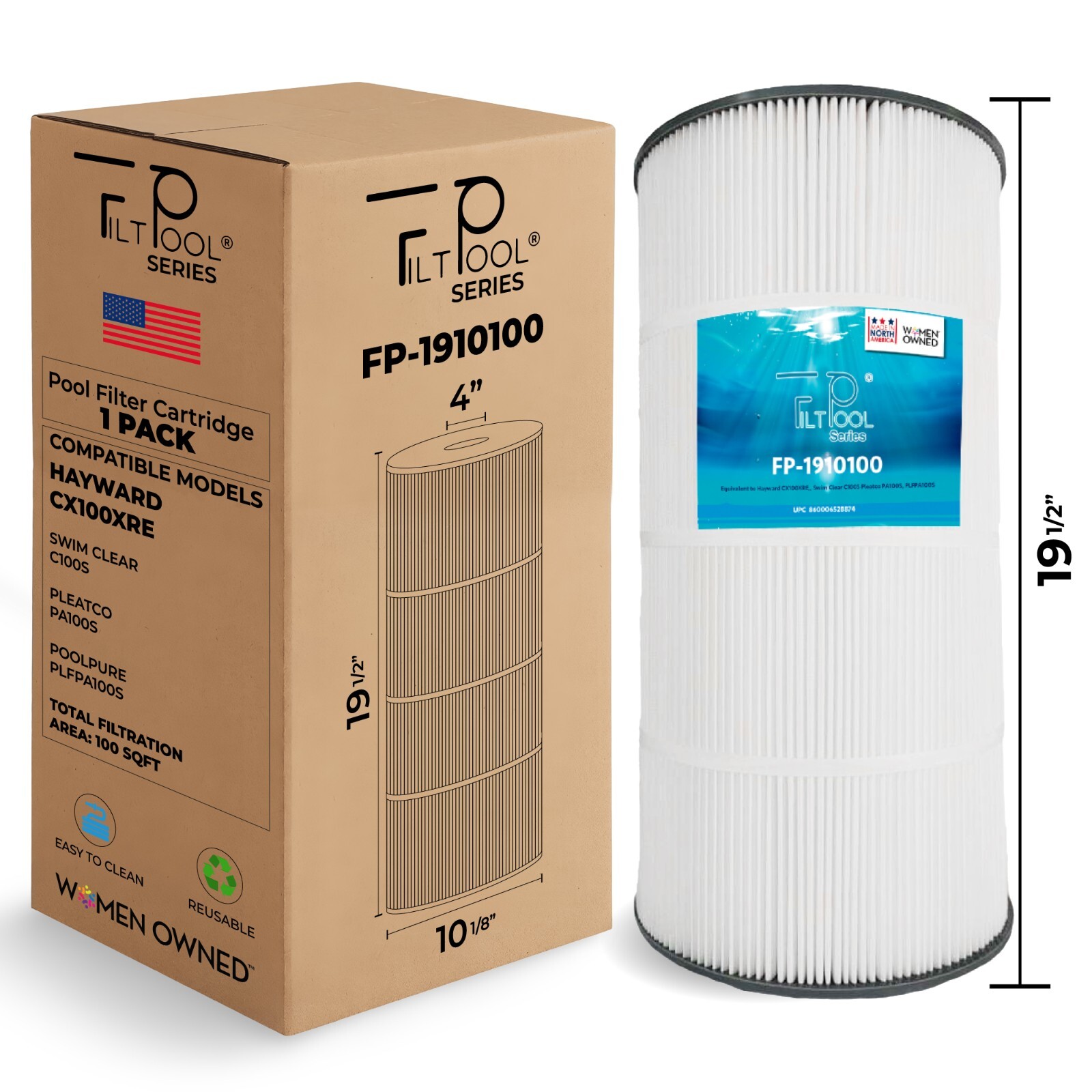 FP-1910100 Filter Cartridge rep Hayward CX100XRE, Swim Clear C100S ...