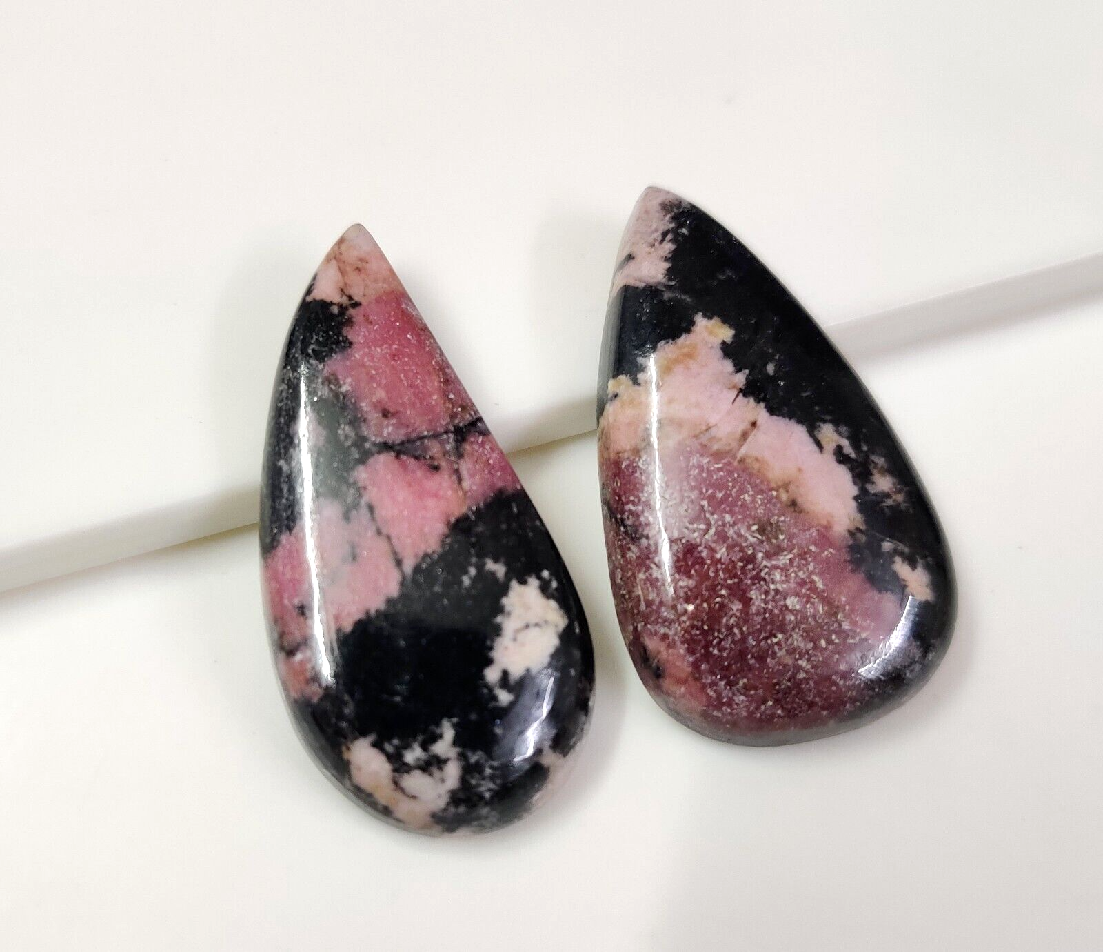 Natural Rhodonite Pear Cabochon Handmade Loose Gemstone lot 92.30 Cts ...