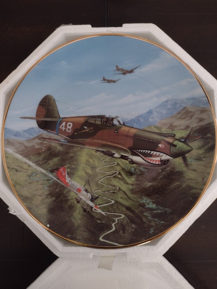 Hamilton Collection Plate WW2 Great Fighter Planes P-40 FLYING TIGER ...