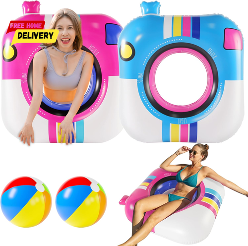 Inflatable Pool Floats Adult, 2 Pack 42'' Large Pool Float Swimming ...
