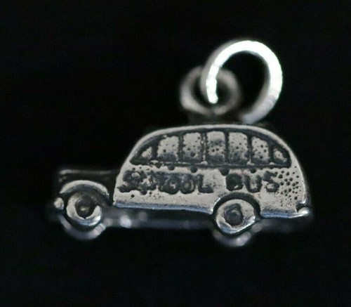 Vintage Sterling Silver 0.6" School Bus Charm Solid 925 Silver 2.2g ...
