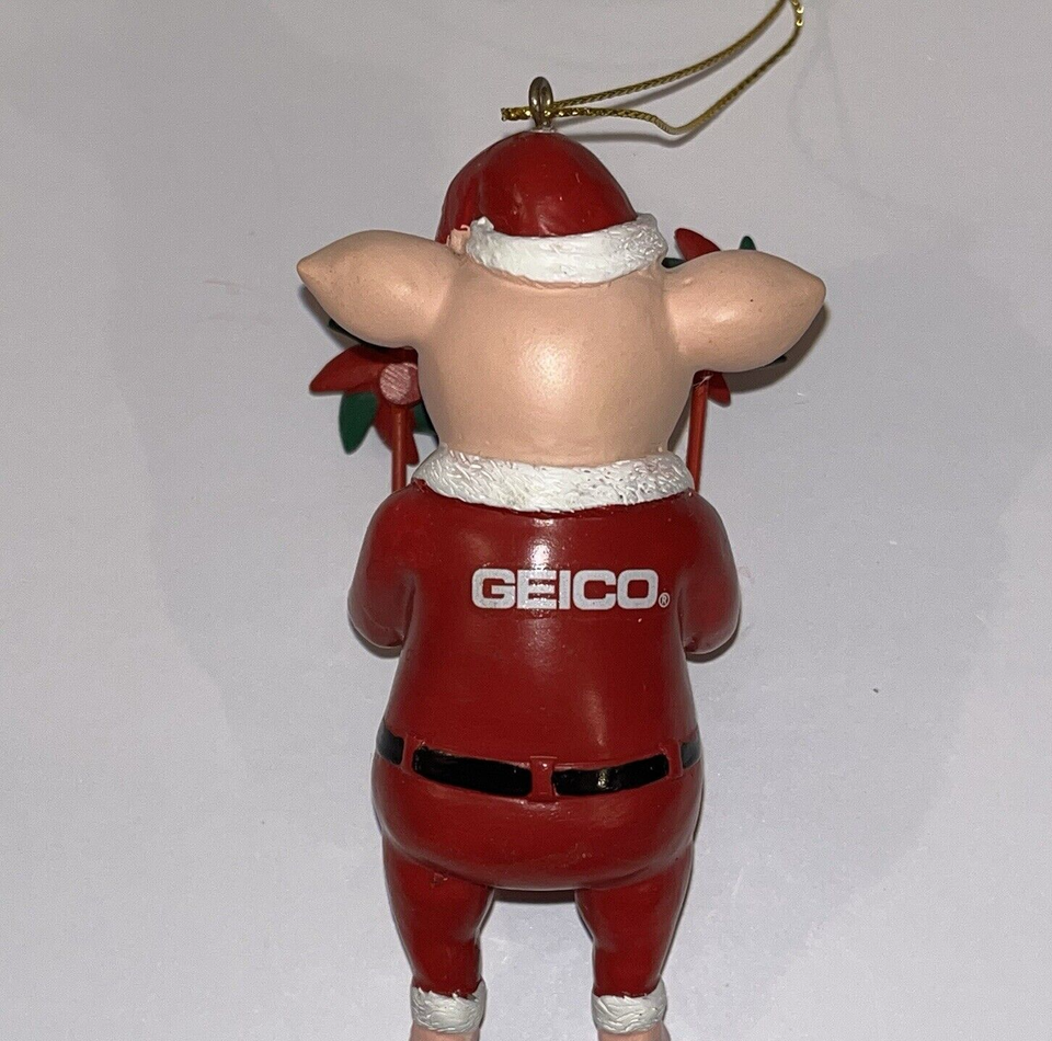 Geico Pig Christmas Ornament Pinwheels Whee Whee Maxwell Red Santa Suit ...