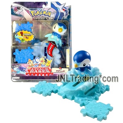 Year 2007 PokeMon Diamond and Pearl Attack Bases 3" Figure PIPLUP ...