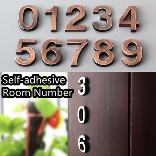 Self-adhesive ABS Plastic Door Plates Digits Sticker Address Sign Room ...