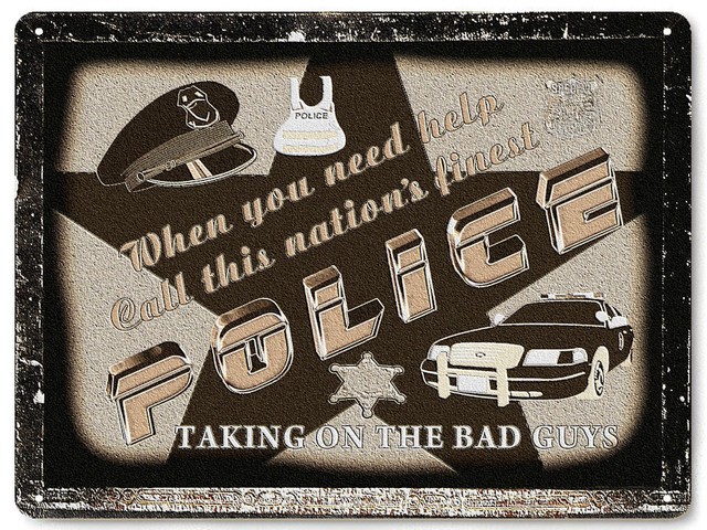 POLICE METAL SIGN vintage style OFFICER COP SPECIAL AGENT MANCAVE wall ...