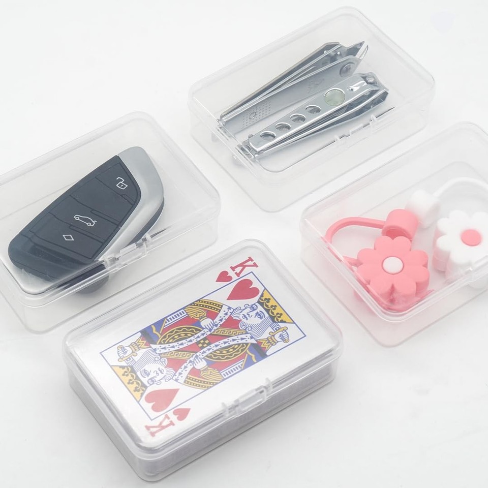 4 Pcs Blank Playing Card Case, Plastic Playing Game Cards Storage Box ...