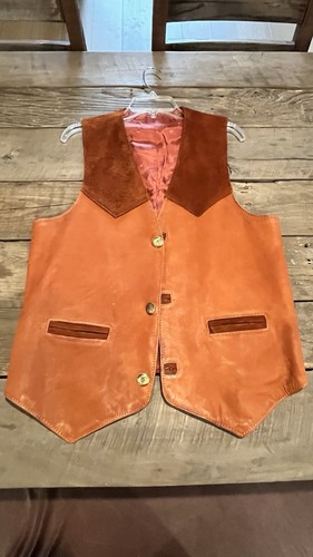 Custom Made Elk Hide Vest With Eagle Buttons. Size XL | eBay