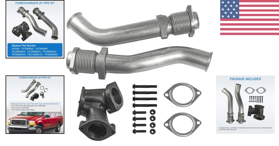 New Turbo Diesel with Hardware Bellowed up Pipe Kit Replacement for ...