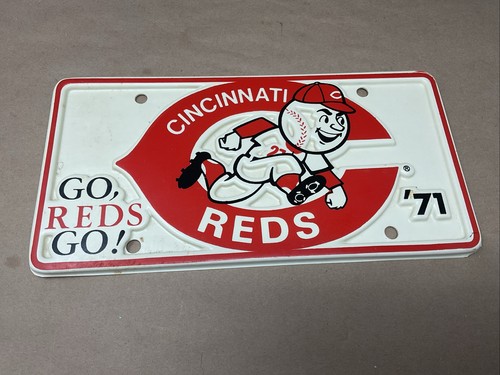 1971 GO, REDS GO! CINCINNATI REDS PLASTIC BOOSTER License Plate | eBay