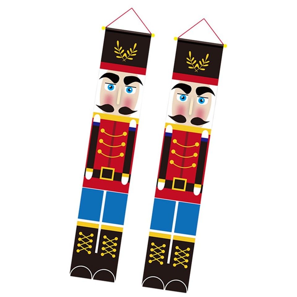 1 Pair Christmas Decoration Walnut Soldier Door Curtain Hanging Cloth ...