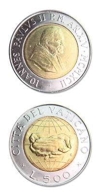 Vatican Pope John Paul II 1992 500 Lire Bimetallic Coin | eBay