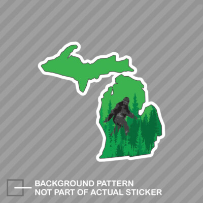 Michigan State Flag Bigfoot Sticker Decal Vinyl big foot sasquatch yeti ...