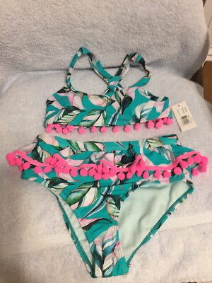 Girl's 2 Piece High Waist Bathing Suit Go Go Lily By Beach Lingo Size ...