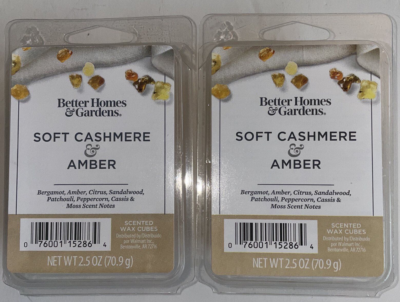 Better Homes & Gardens SOFT CASHMERE & AMBER Wax Melts 2 Packs | eBay