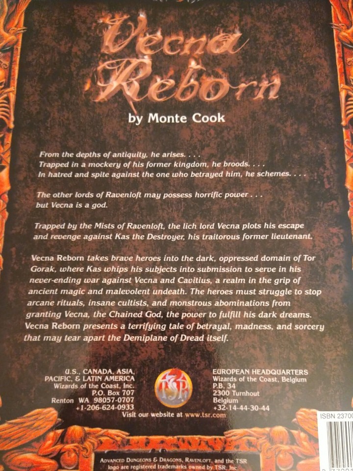 Dungeons and Dragons Reprint of Ravenloft Vecna Reborn | eBay