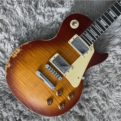 Hot Sale Factory Custom Electric Guitar Flamed Maple Top Bridge Black ...
