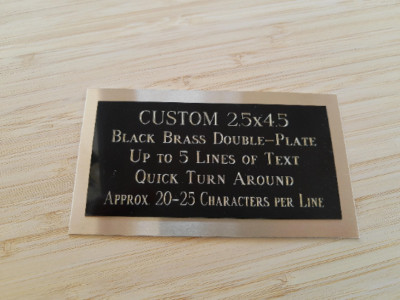 2.5"x4.5" Brass Double Plate FREE Engraving Name Plate/Plaque Award ...